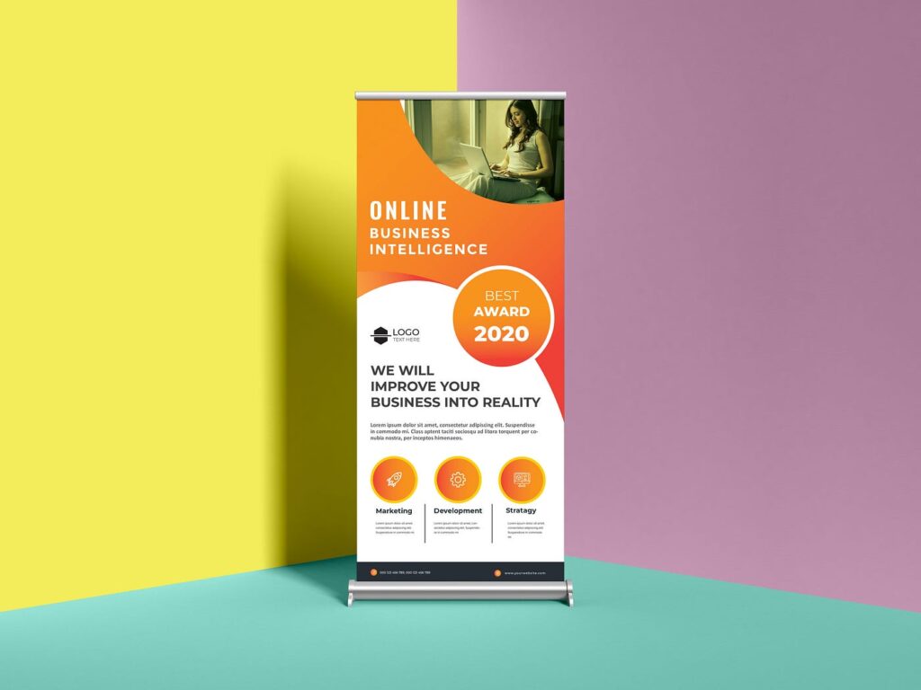 Roll Up Standee Banner (36×72 inch) - Shah Prints